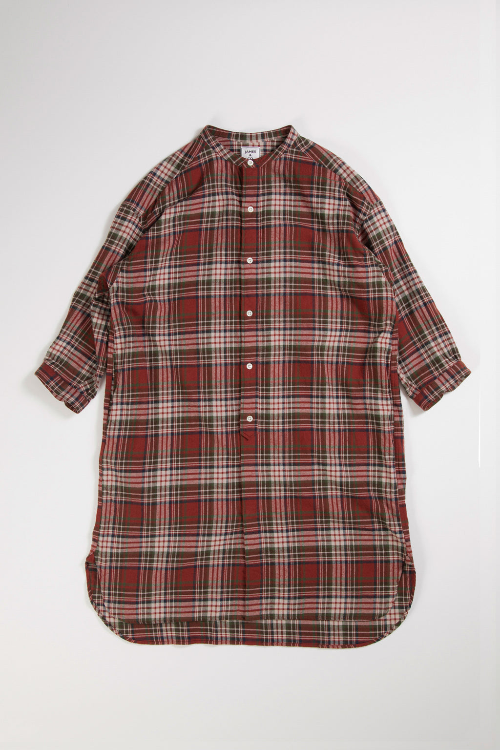 Band Collar Dress Viyella Check｜JAMES & CO. STANDARD SHIRT